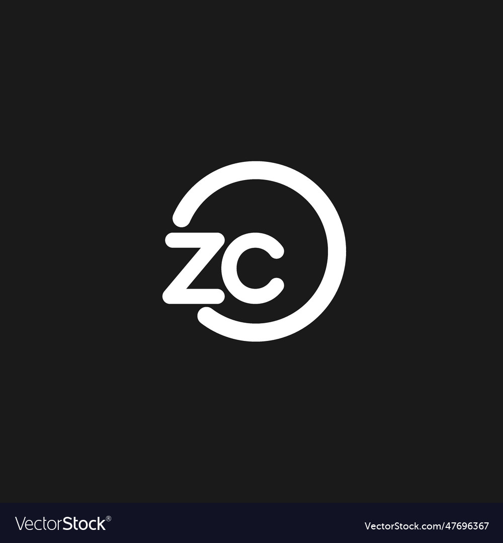 Initials zc logo monogram with simple circles Vector Image