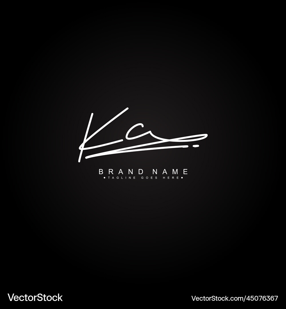 Kc handwritten signature logo - logo template Vector Image