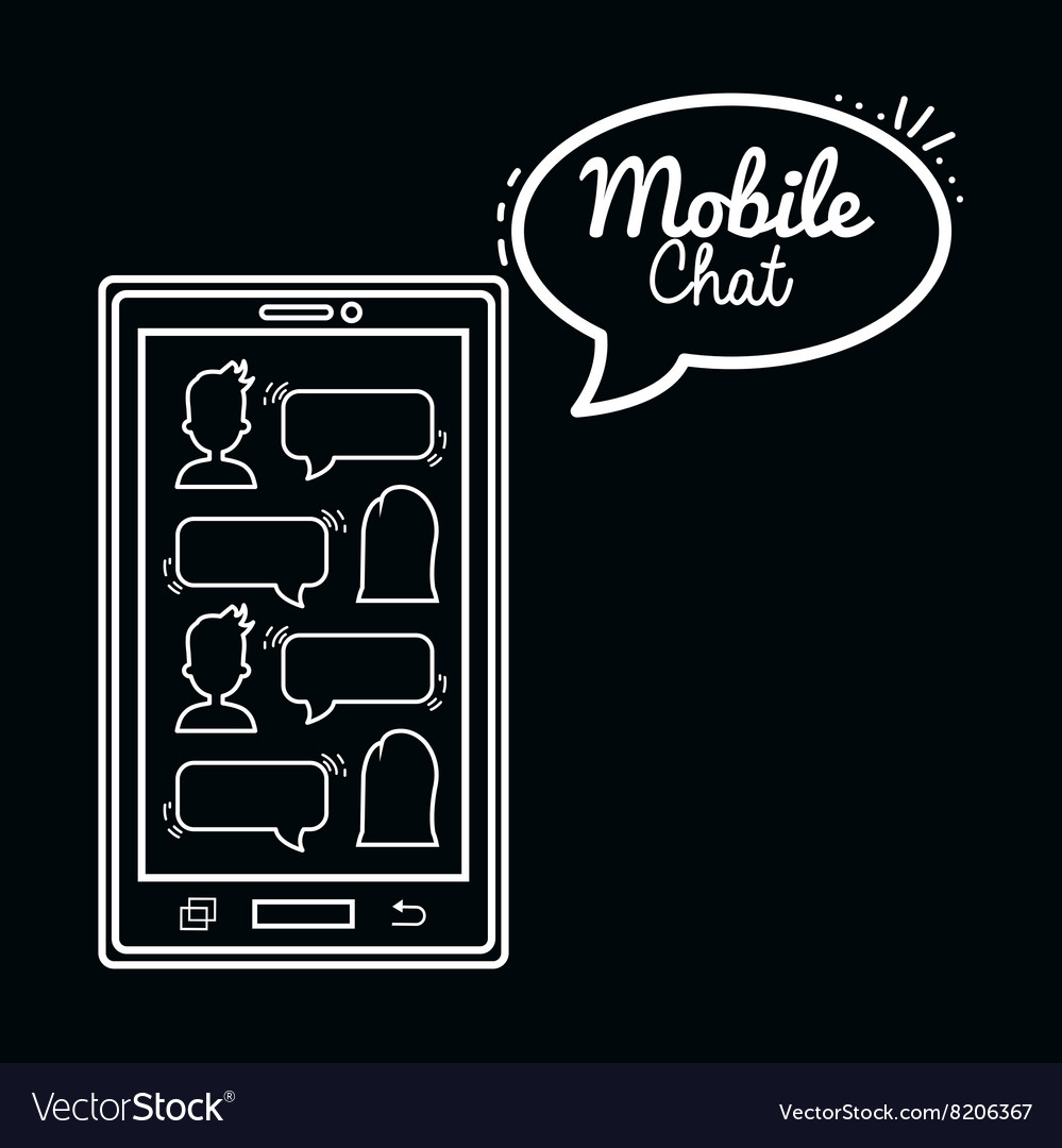 Mobile chat design Royalty Free Vector Image - VectorStock