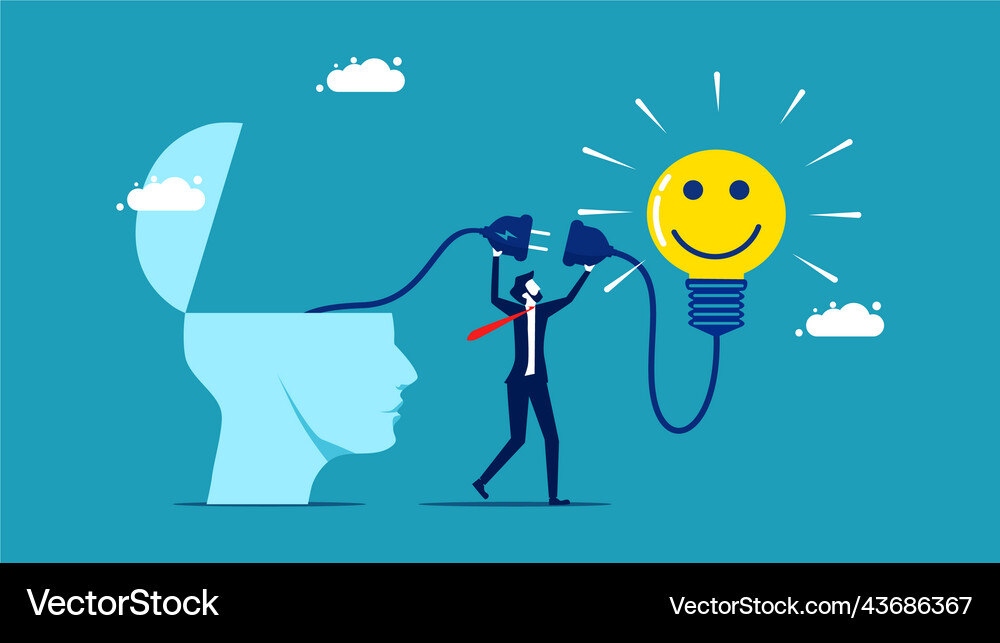 Power up optimism businessman connect positive Vector Image