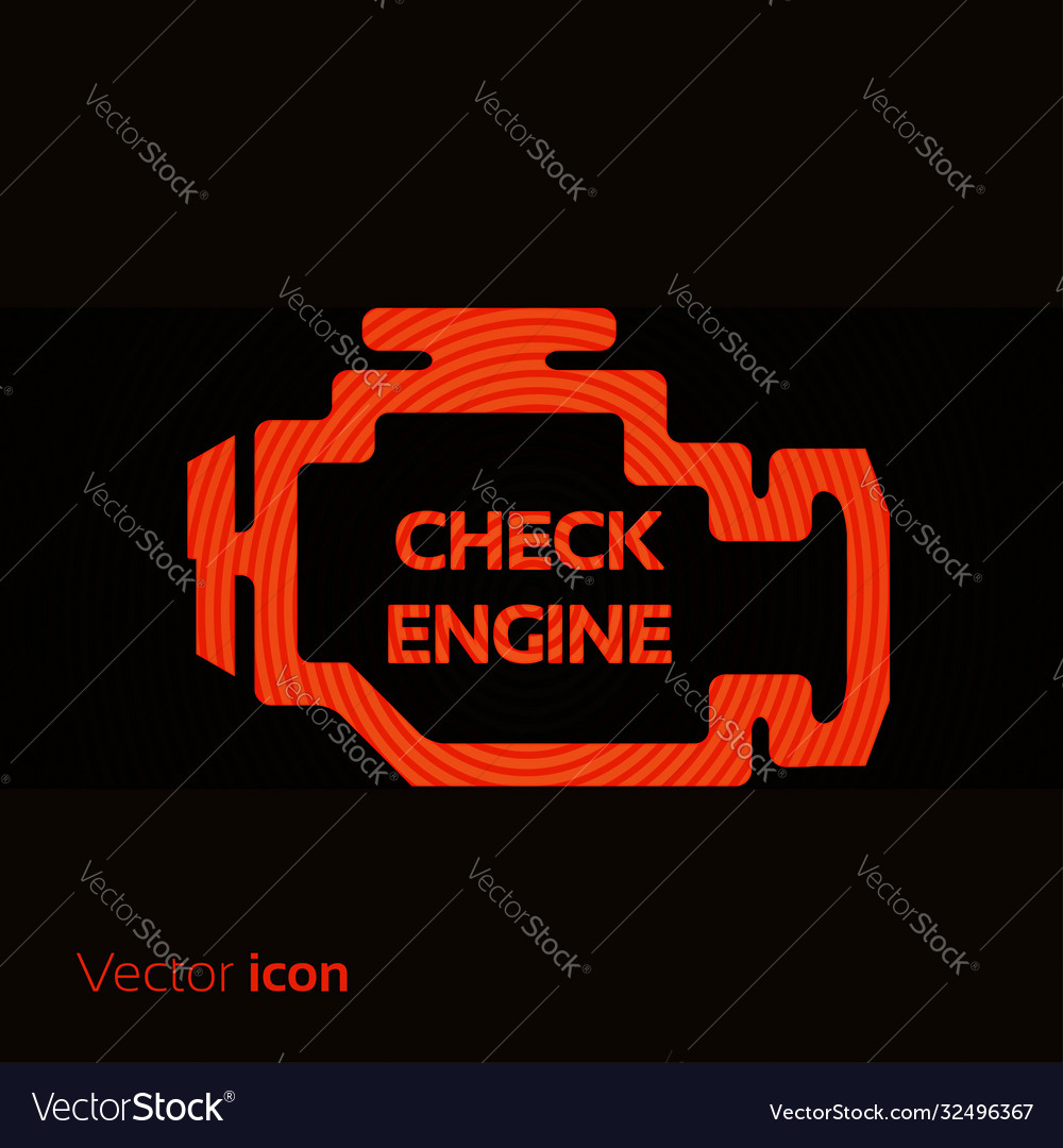 Red Check Engine Icon Royalty Free Vector Image