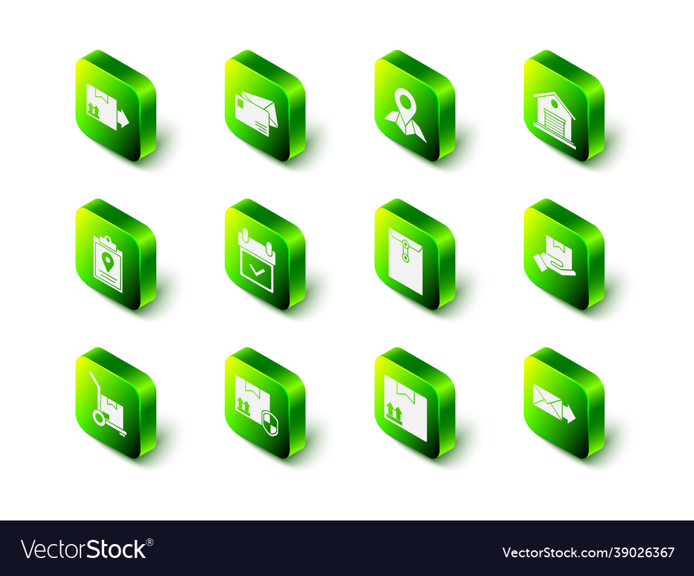 Set envelope placeholder on map paper warehouse Vector Image