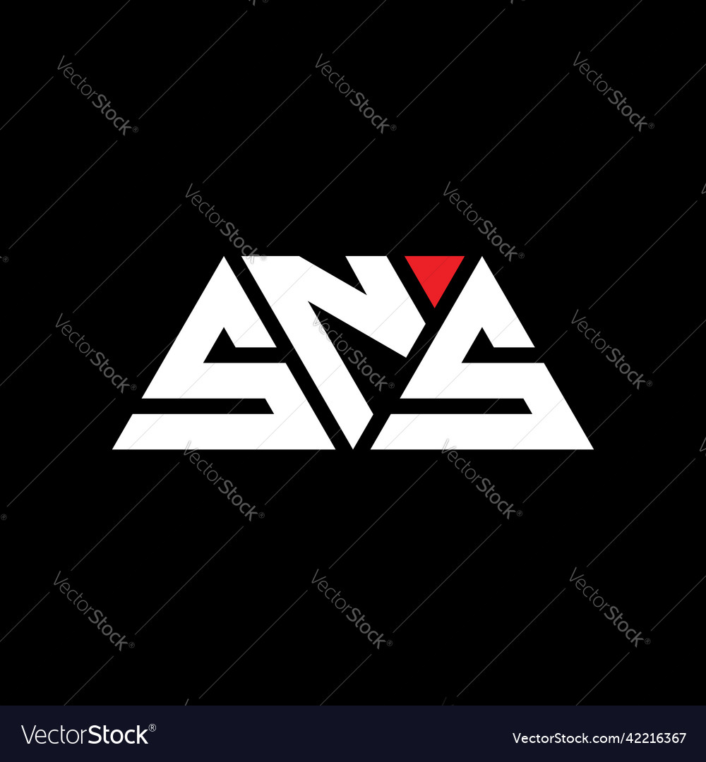 Sns triangle letter logo design with triangle Vector Image