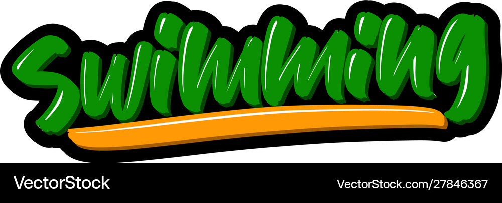Swimming hand drawn modern brush lettering Vector Image