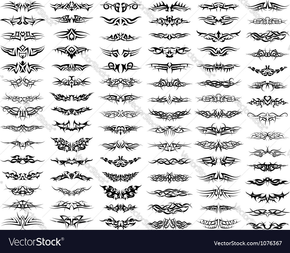Tattoo set Royalty Free Vector Image - VectorStock