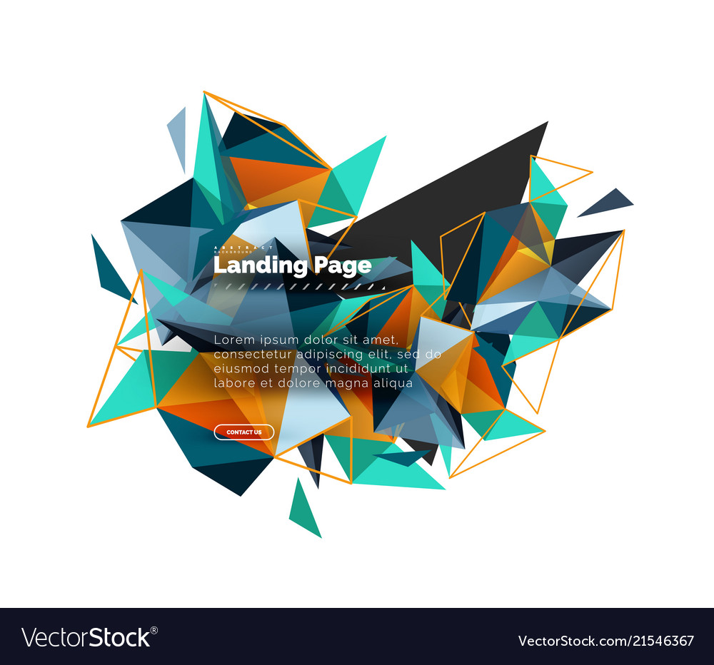 Triangular design abstract background landing Vector Image