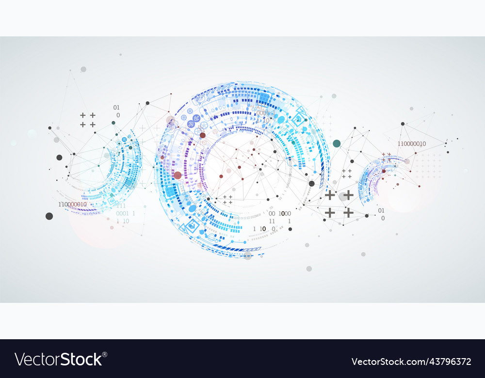 Abstract background with plexus effect scientific Vector Image