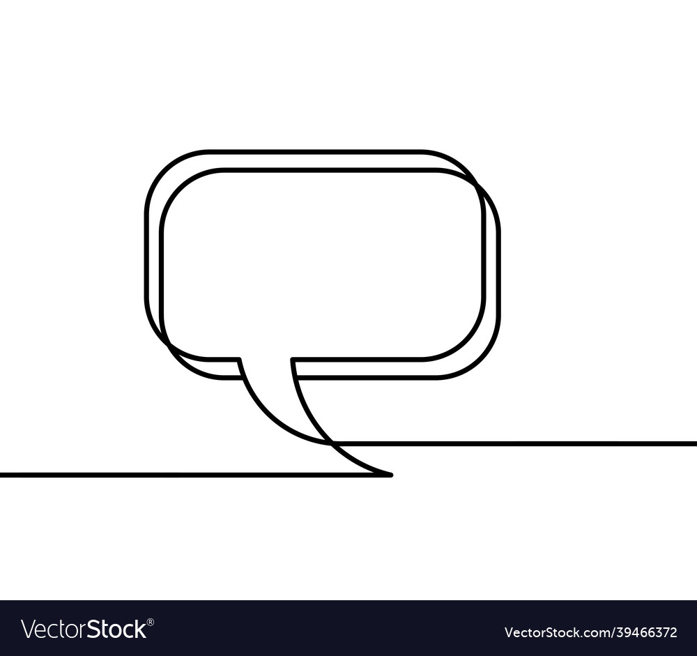 Abstract oval speech bubble as line drawing Vector Image