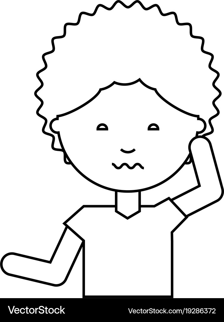 Cartoon worried man icon Royalty Free Vector Image