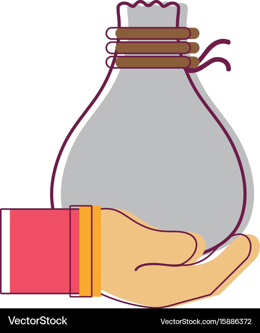 Cloth bag to save things in the hand Royalty Free Vector