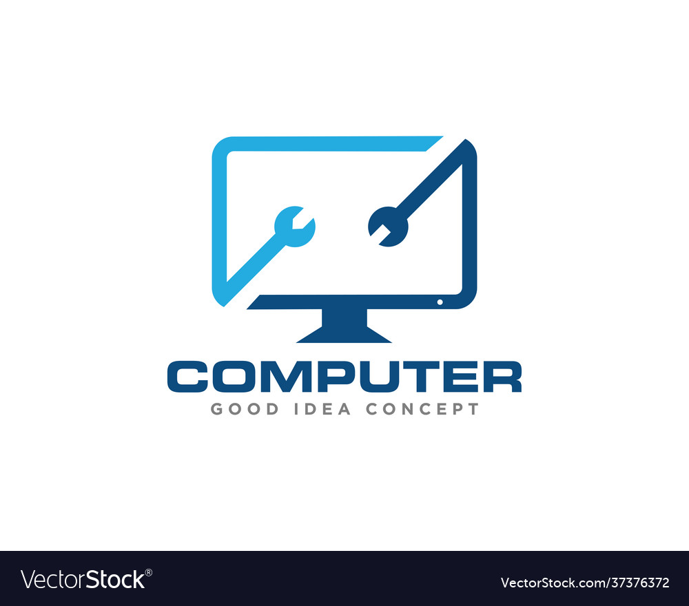 Computer technology logo icon design Royalty Free Vector