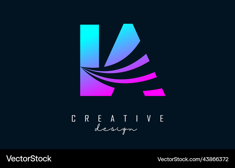 Creative colorful letters ia i a logo Royalty Free Vector