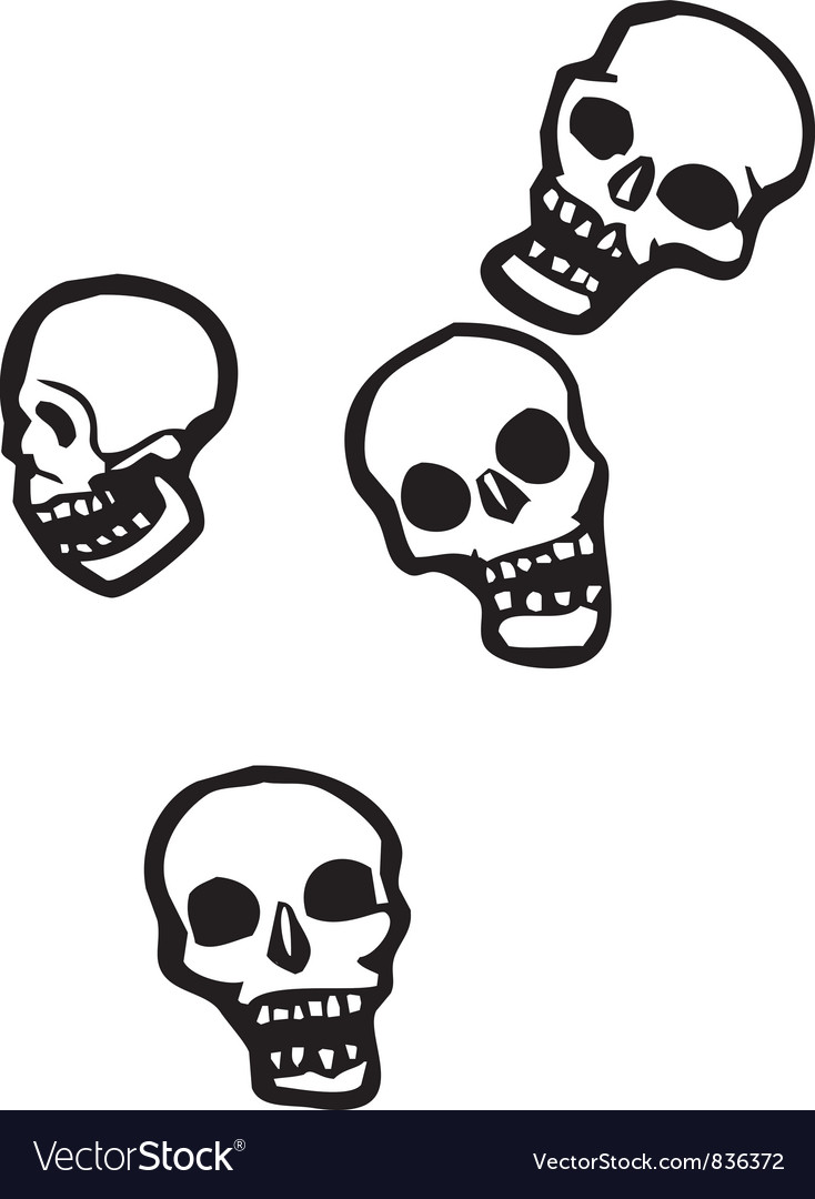 Falling skulls Royalty Free Vector Image - VectorStock