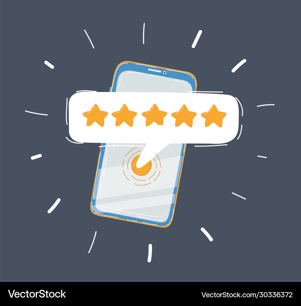 Five Star Rating App Icon Royalty Free Vector Image