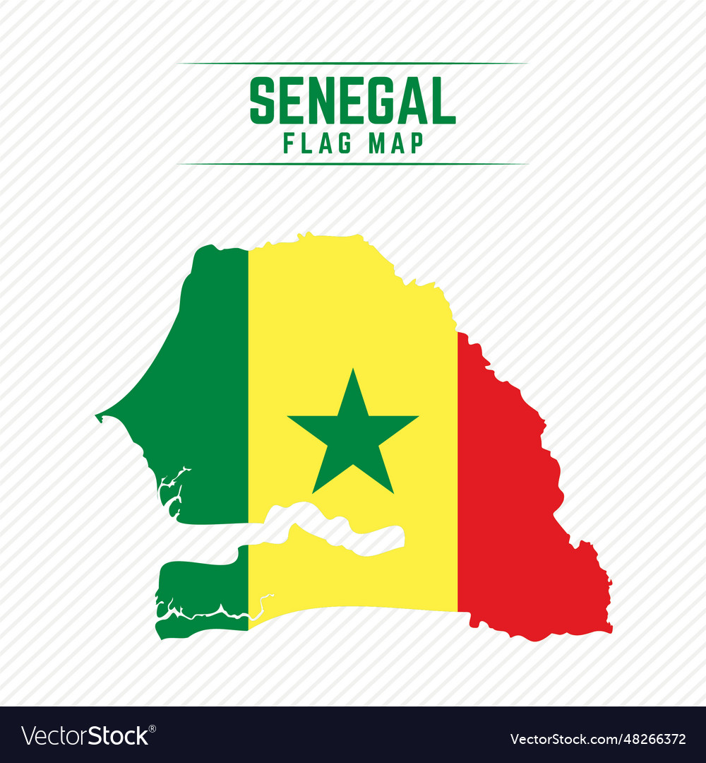 Flag map of senegal Royalty Free Vector Image - VectorStock