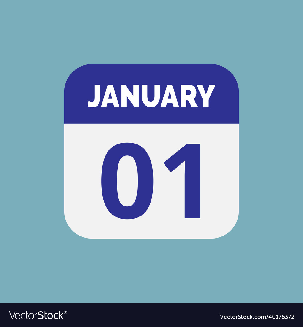 Flat 1 january calendar icon stock Royalty Free Vector Image Flat 1 january calendar icon stock Royalty Free Vector Image