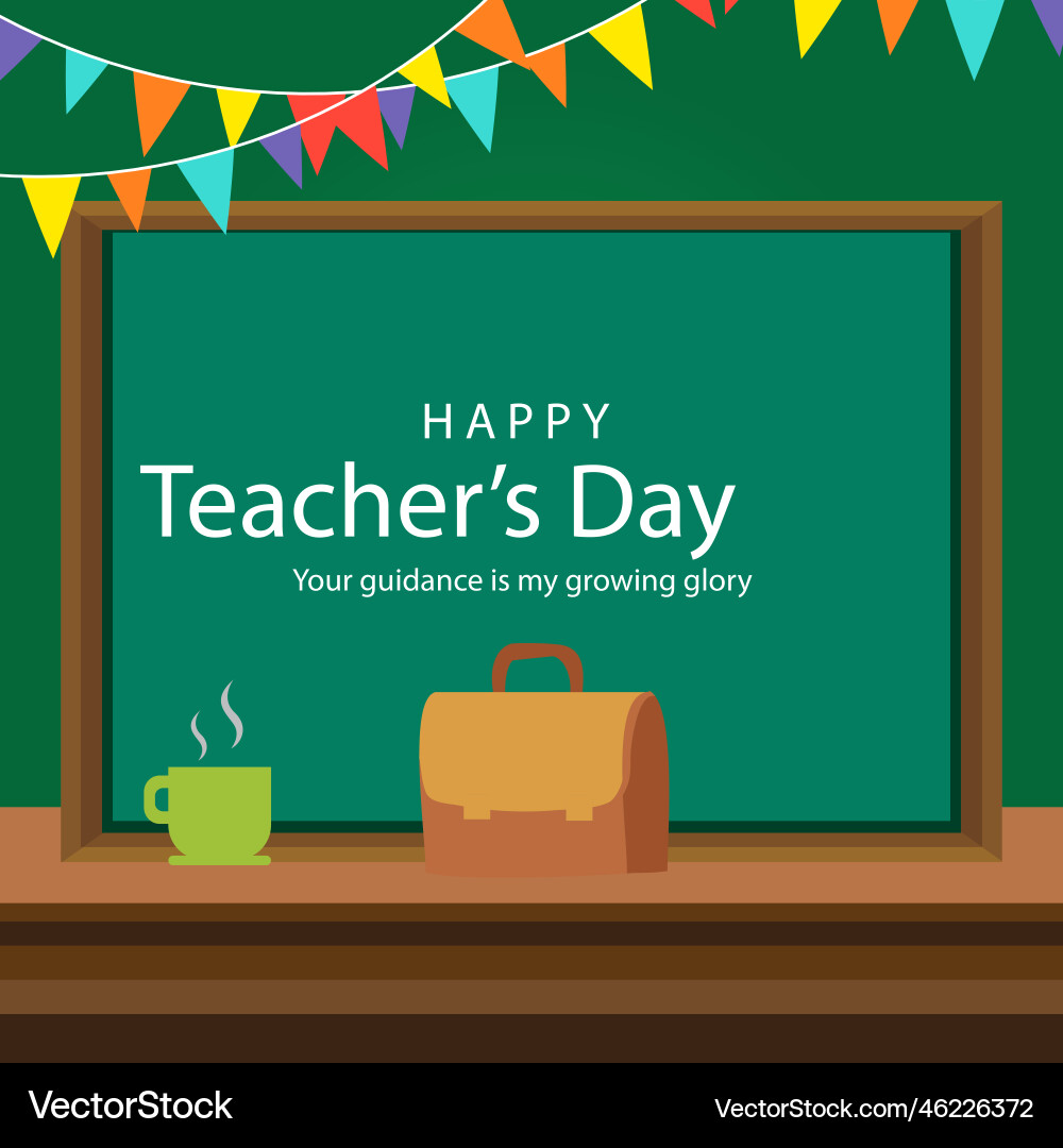 Happy teachers day banner design Royalty Free Vector Image