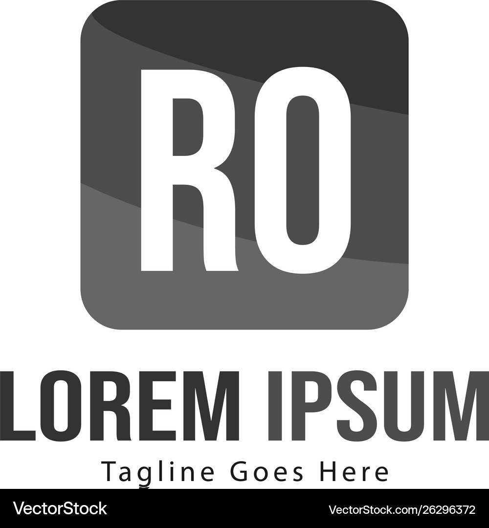 Initial ro logo template with modern frame Vector Image