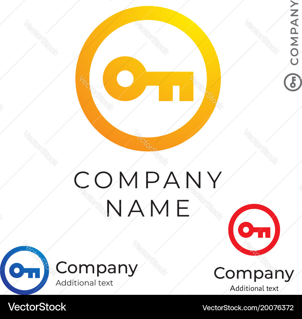 Key logo modern simple and clean identity brand Vector Image