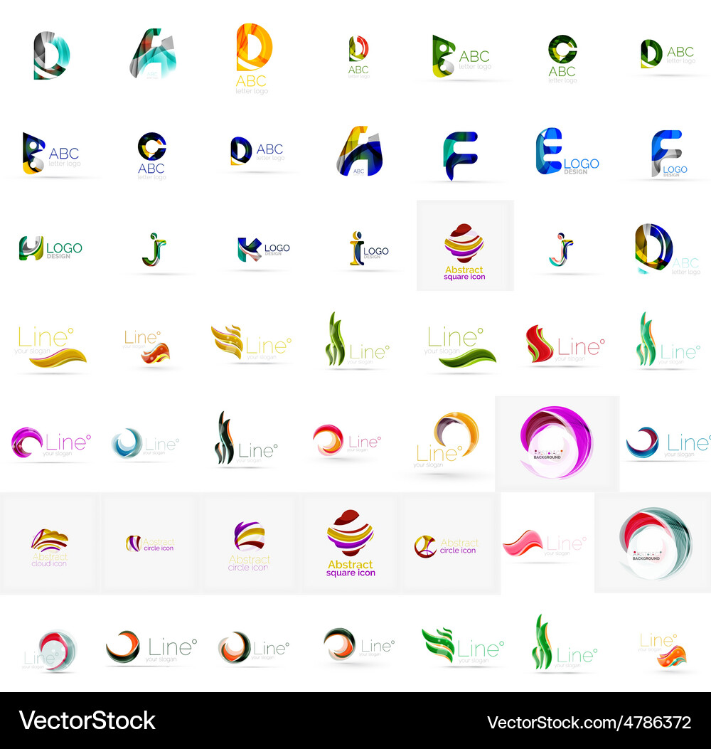 Large corporate company logo collection universal Vector Image