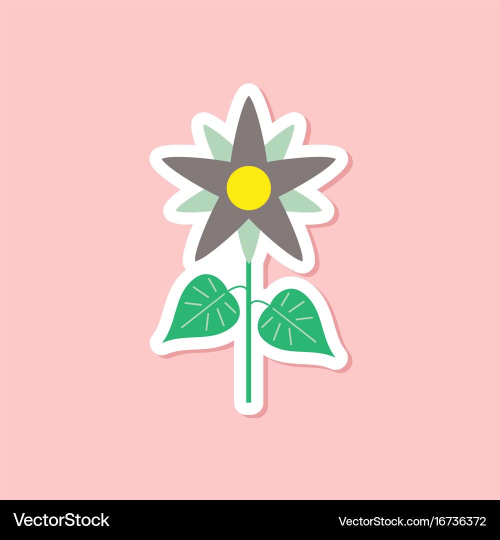 Paper sticker on stylish background flower Vector Image