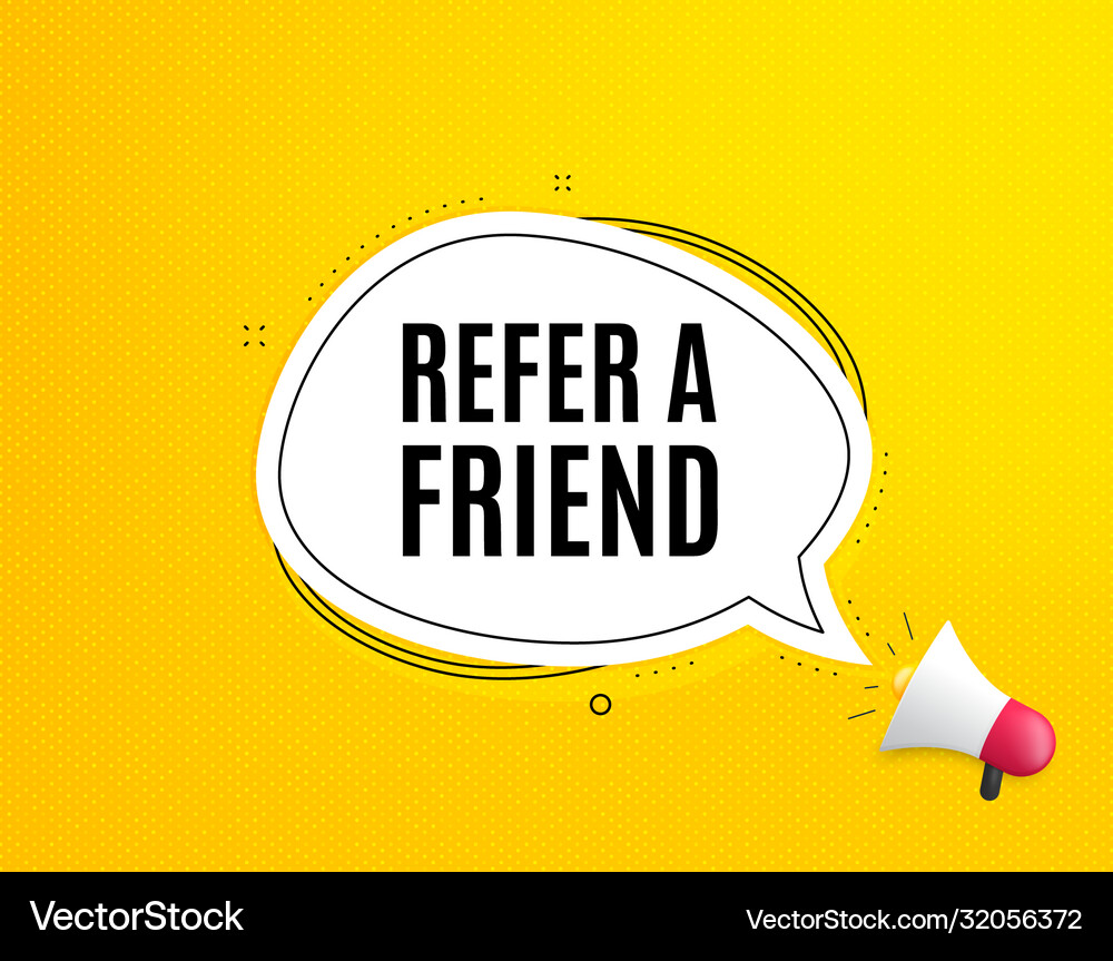 Refer a friend symbol referral program sign Vector Image