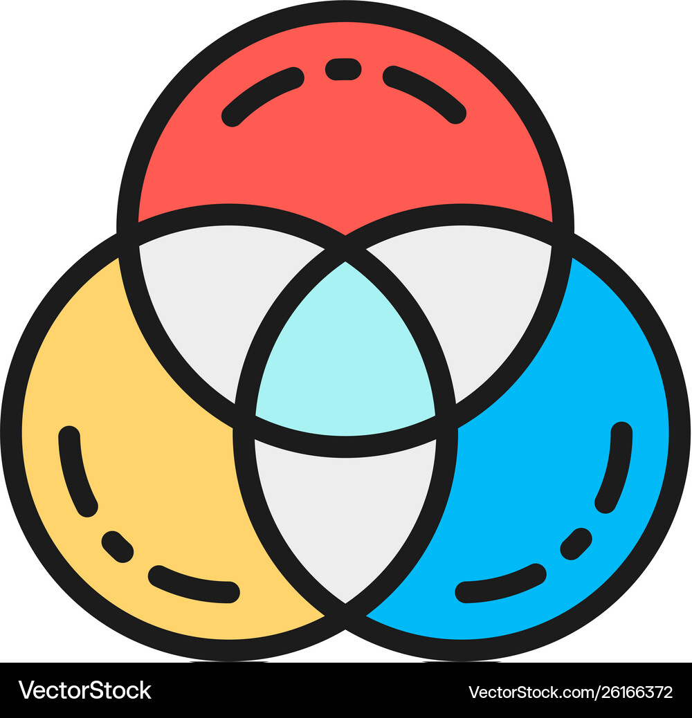 Rgb color swatch palette flat line Royalty Free Vector Image