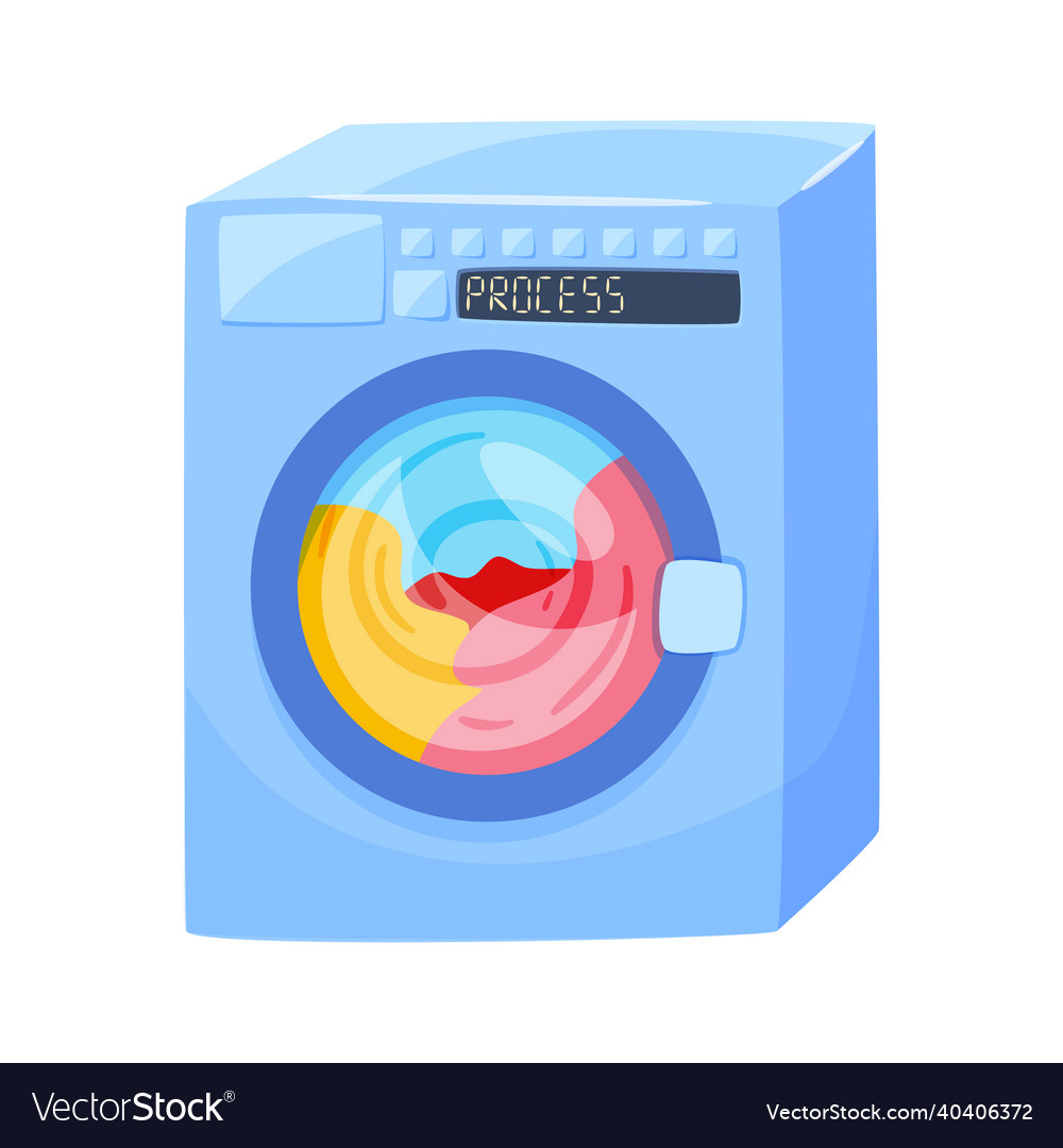 Running washing machine composition Royalty Free Vector