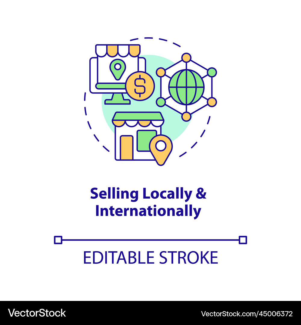 Selling locally and internationally concept icon Vector Image