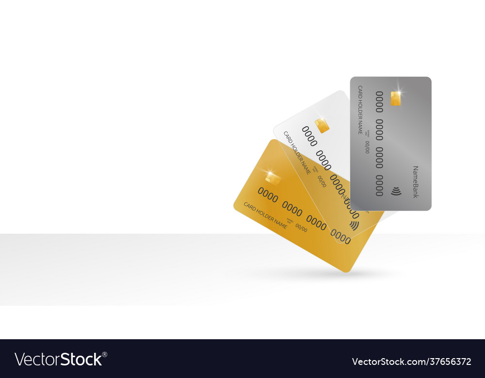 Template a set payment plastic cards Royalty Free Vector