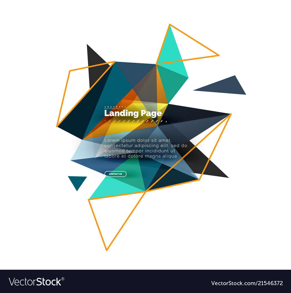 Triangular design abstract background landing Vector Image