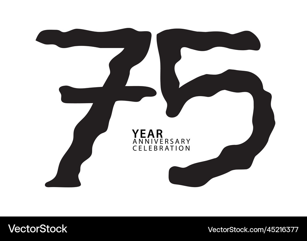 75 year anniversary celebration black color Vector Image