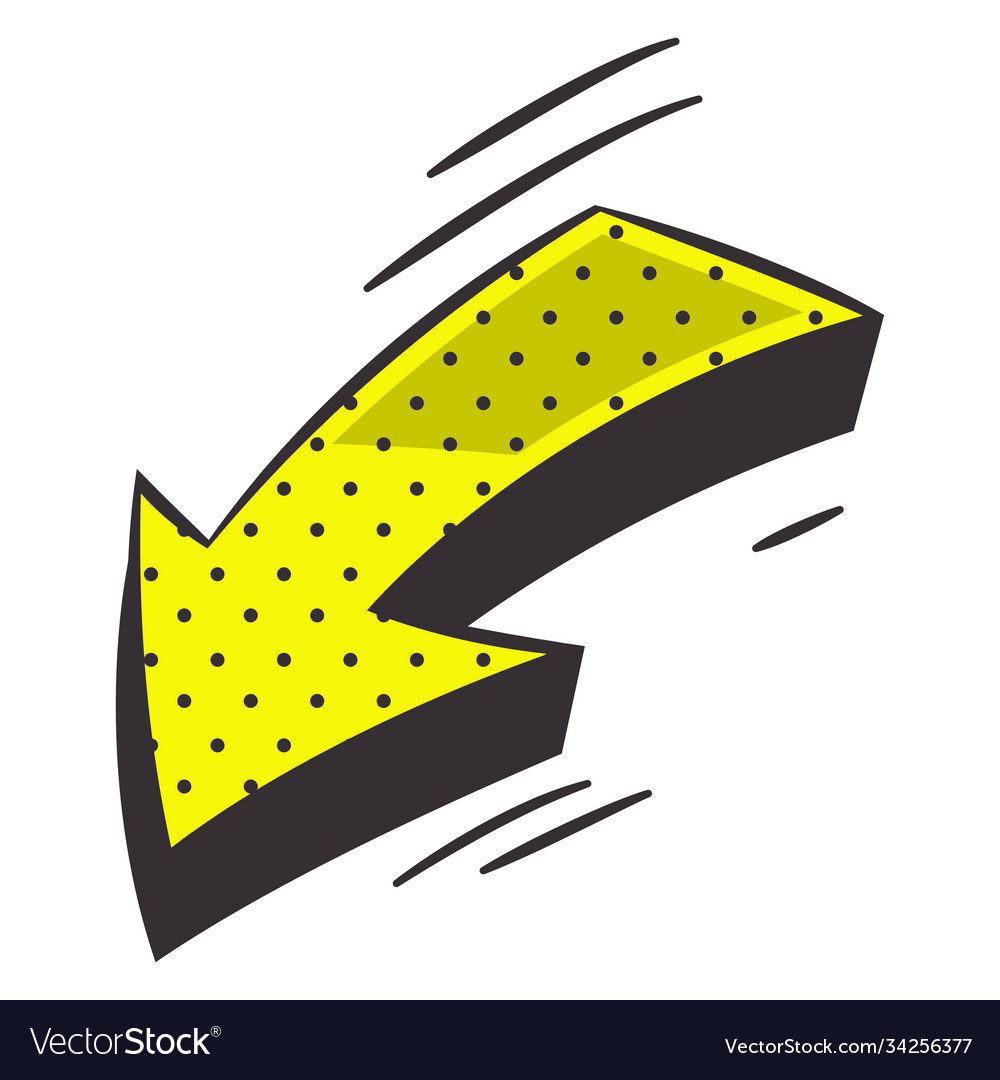 Arrow comic book element Royalty Free Vector Image