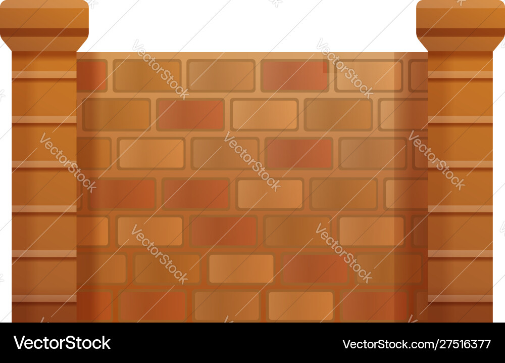 Brick fence icon cartoon style Royalty Free Vector Image
