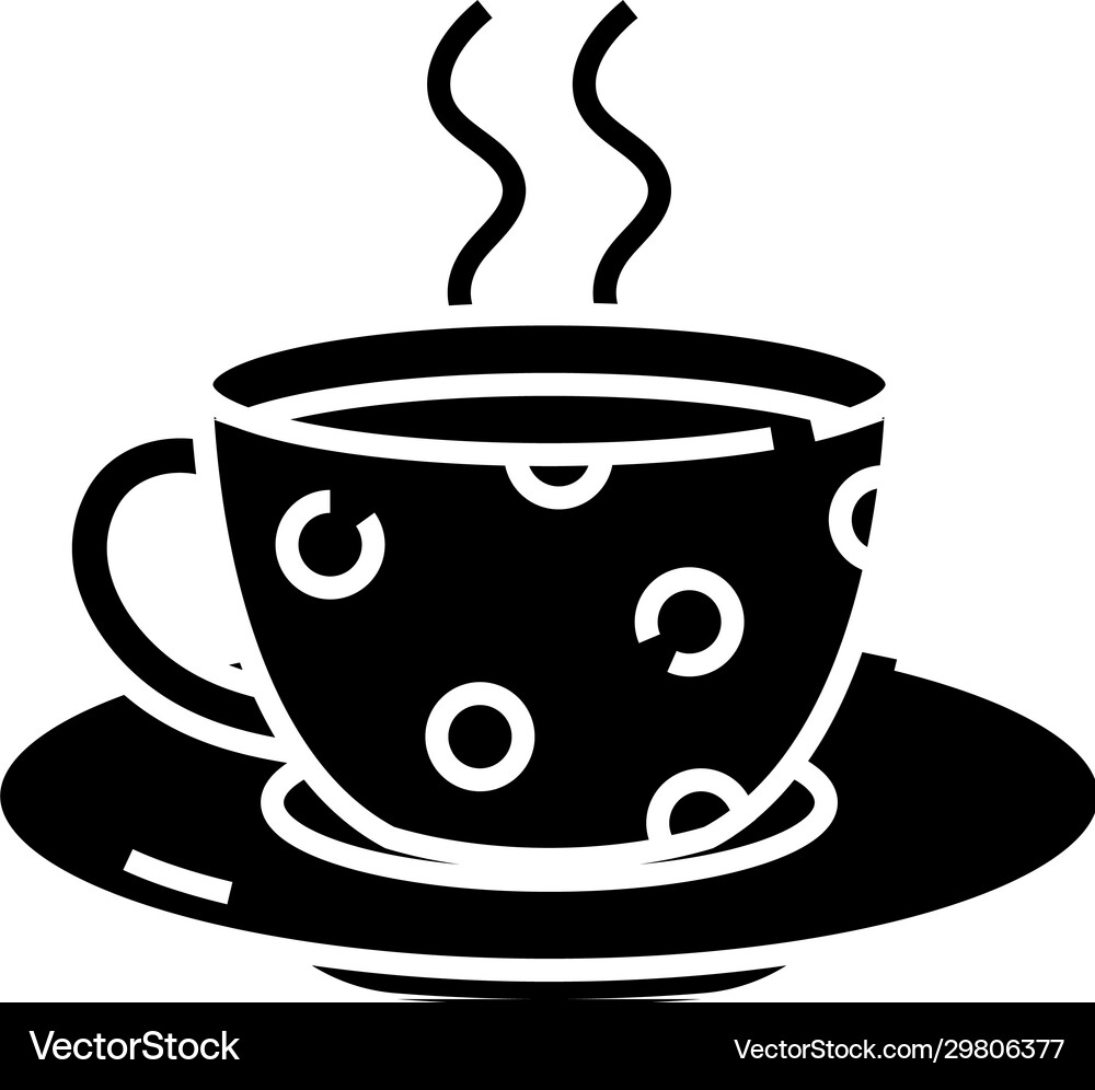 Cup drink black icon concept Royalty Free Vector Image