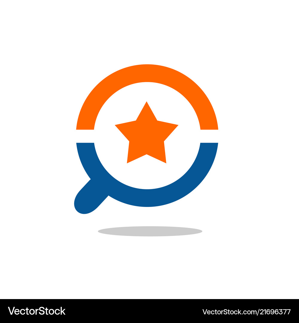 Cute magnifying glass and star icon Royalty Free Vector