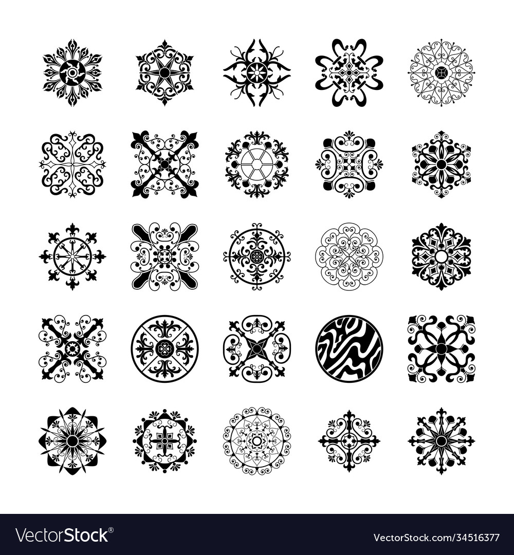Design elements bundle icon pack Royalty Free Vector Image