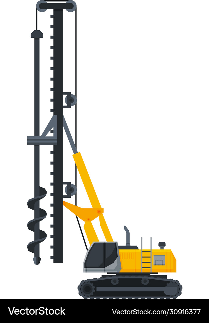 Drilling truck construction machinery heavy Vector Image