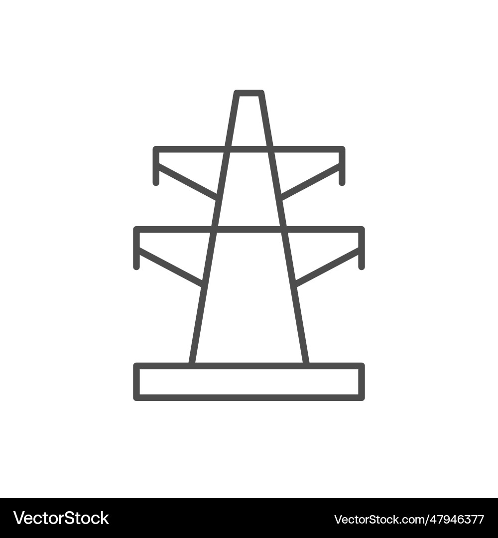 Electric pylon line outline icon Royalty Free Vector Image