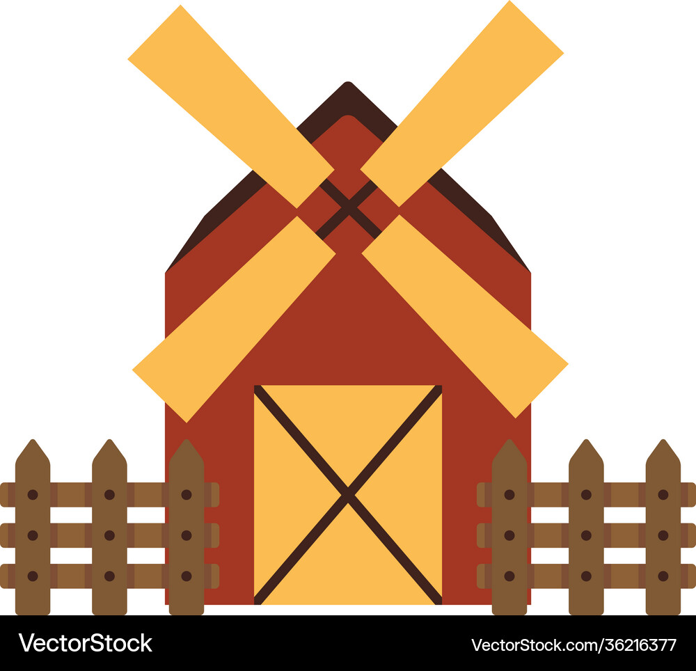 Farm barn icon colorful design Royalty Free Vector Image
