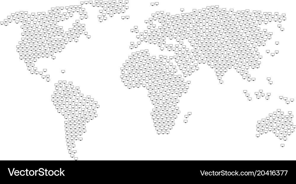 Global map pattern of monitor items Royalty Free Vector