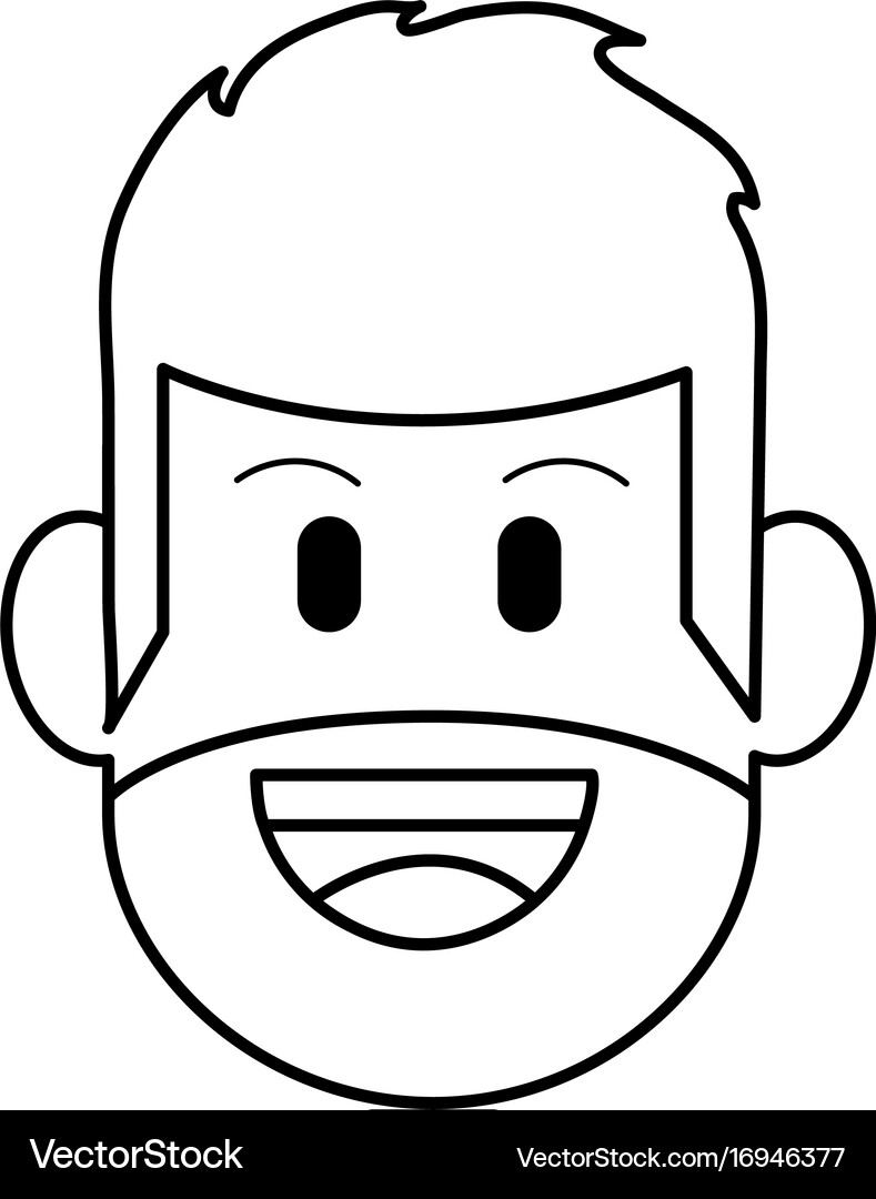 Happy smiling man with full beard and mustache Vector Image