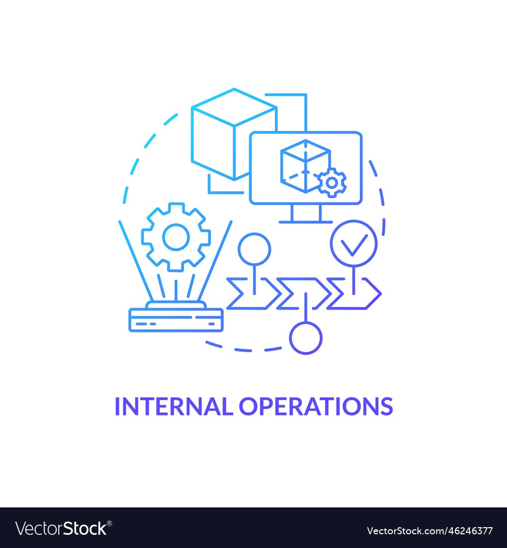 Internal operations blue gradient concept icon Vector Image