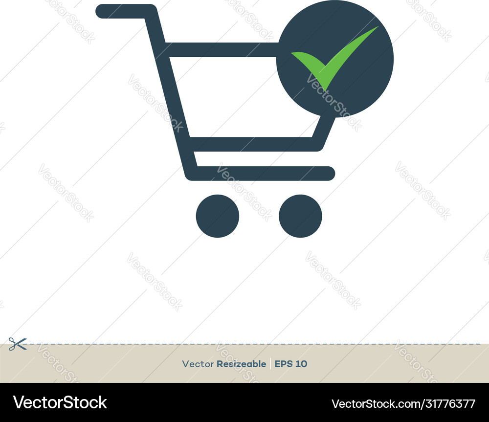 Line art trolley icon logo template design eps 10 Vector Image