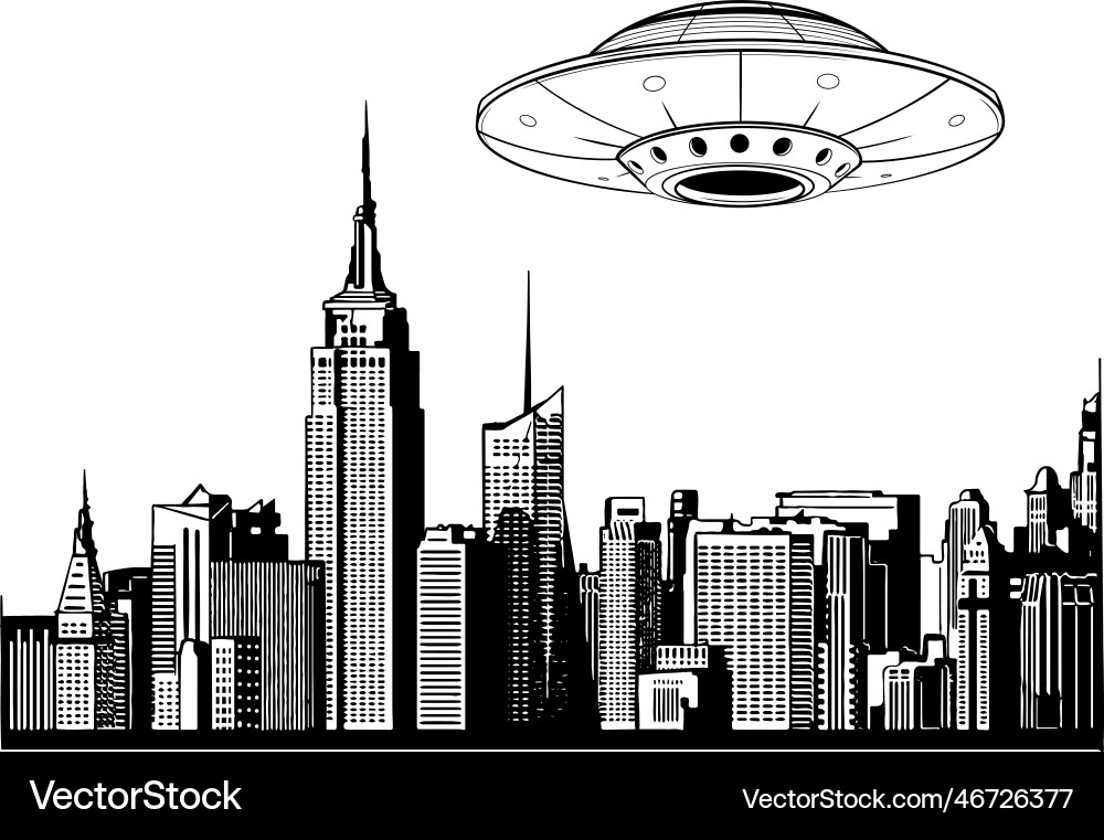 Ufo left the city Royalty Free Vector Image - VectorStock