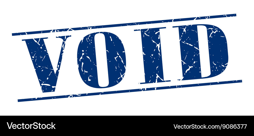 Void blue grunge vintage stamp isolated on white Vector Image