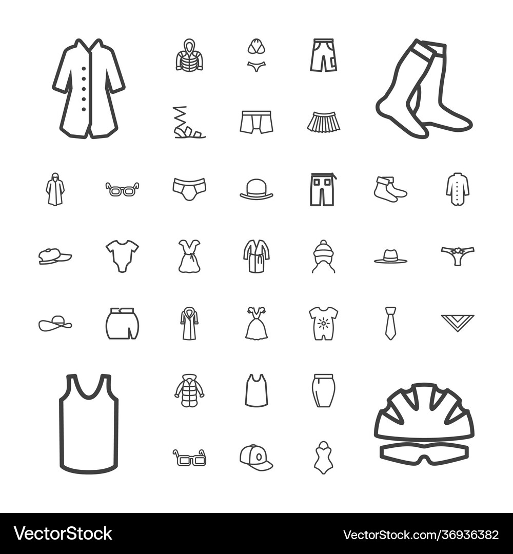 37 wear icons Royalty Free Vector Image - VectorStock