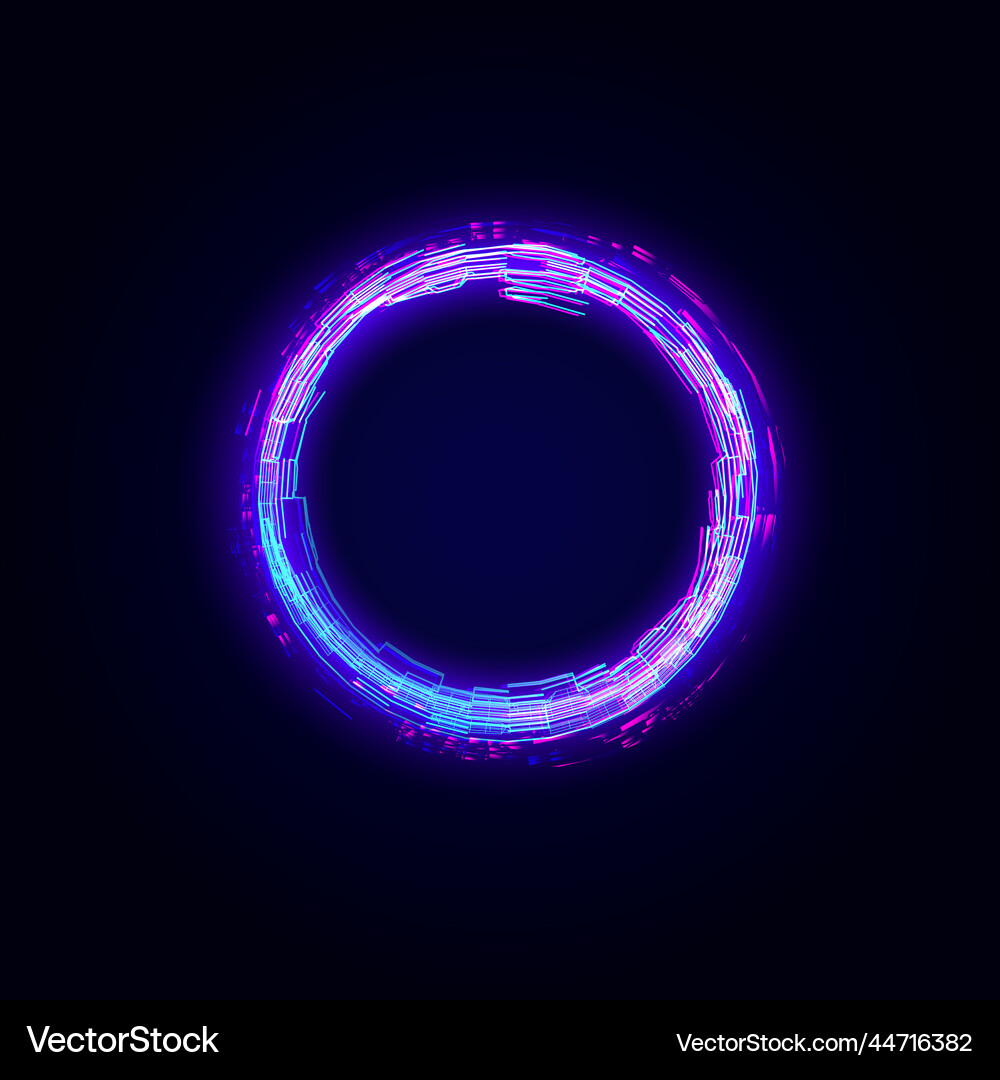 Abstract circle futuristic glitch frame colorful Vector Image