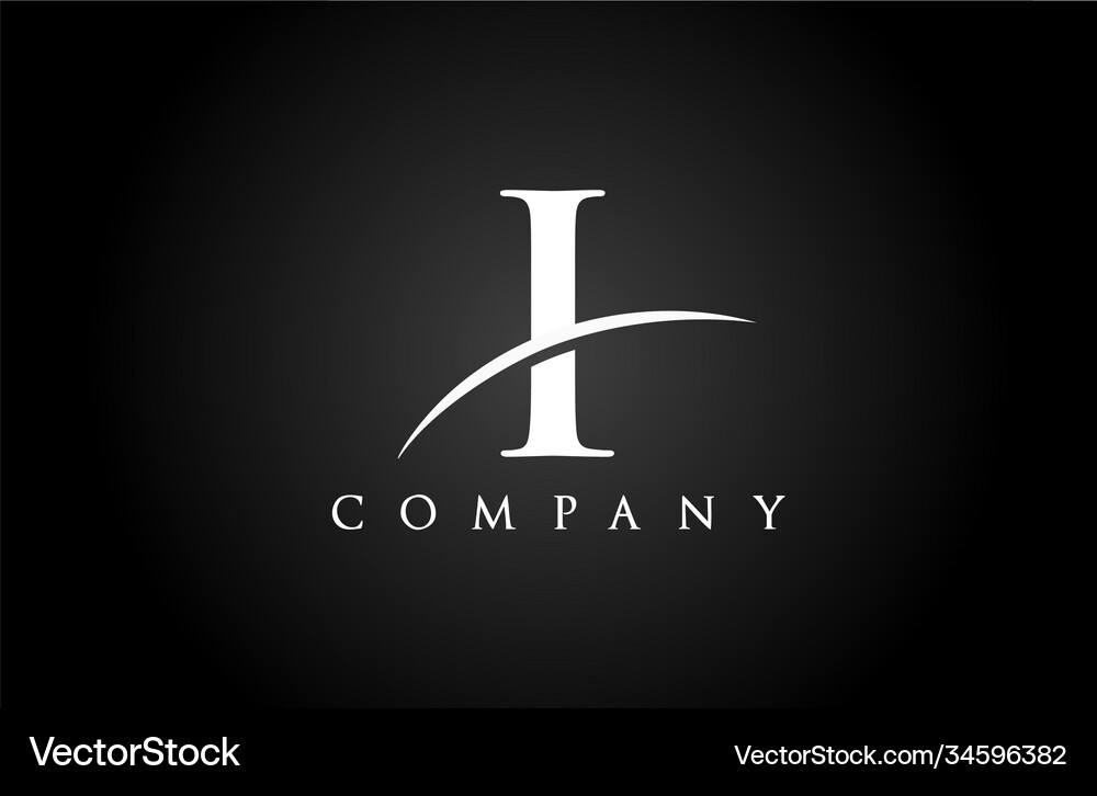 Black white i alphabet letter logo icon Royalty Free Vector