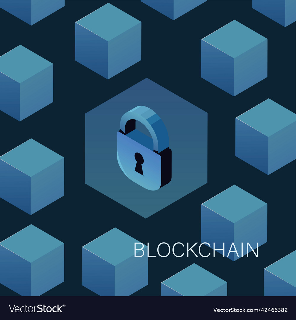 Blockchain technology security Royalty Free Vector Image